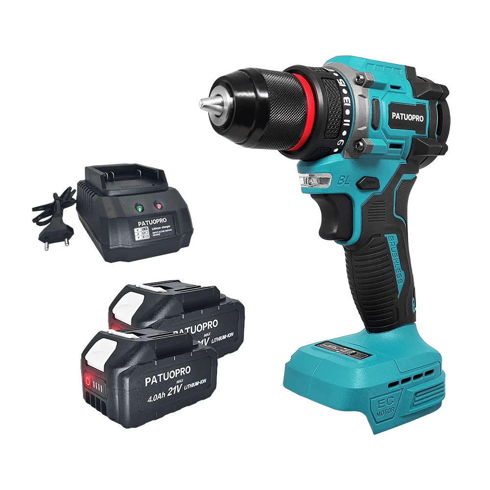 PATUOPRO-10MM-Brushless-Electric-Drill-2-Speed-60-100N-M-Cordless ...