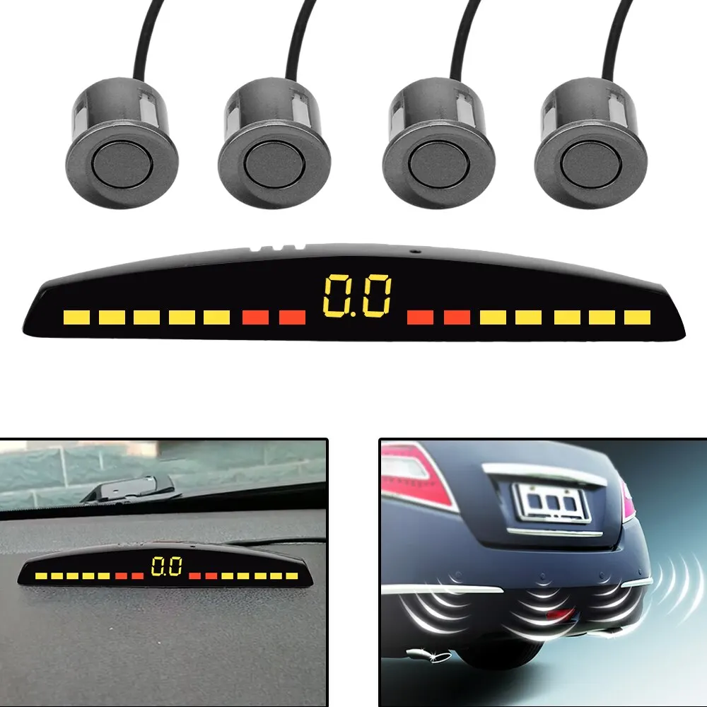 Car-LED-Parking-Sensor-With-4-Sensors-Reversing-Backup-Radar-Monitor ...