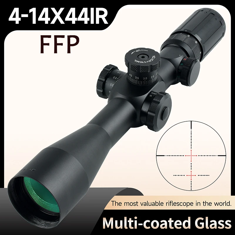 4-14X44 IR FFP Tactical Hunting Riflescope Side Wheel Parallax Red ...