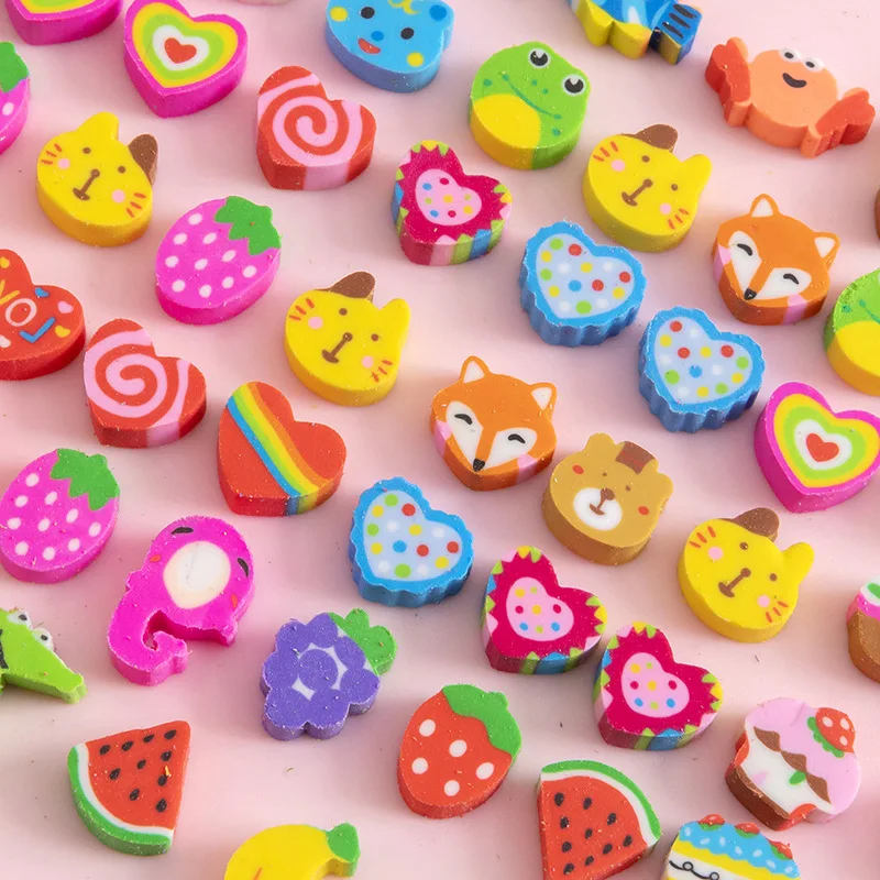 50 Grain/bag Erasers Stationery Kawaii School Supplies Drawing Cartoon ...