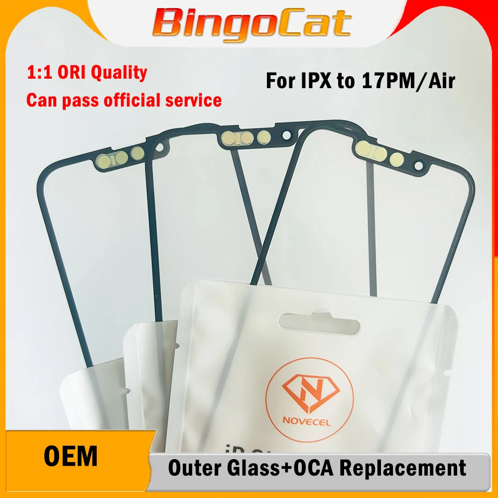 Novecel 10pc Full OEM Quality Front Screen Outer Glass+OCA Film For ...