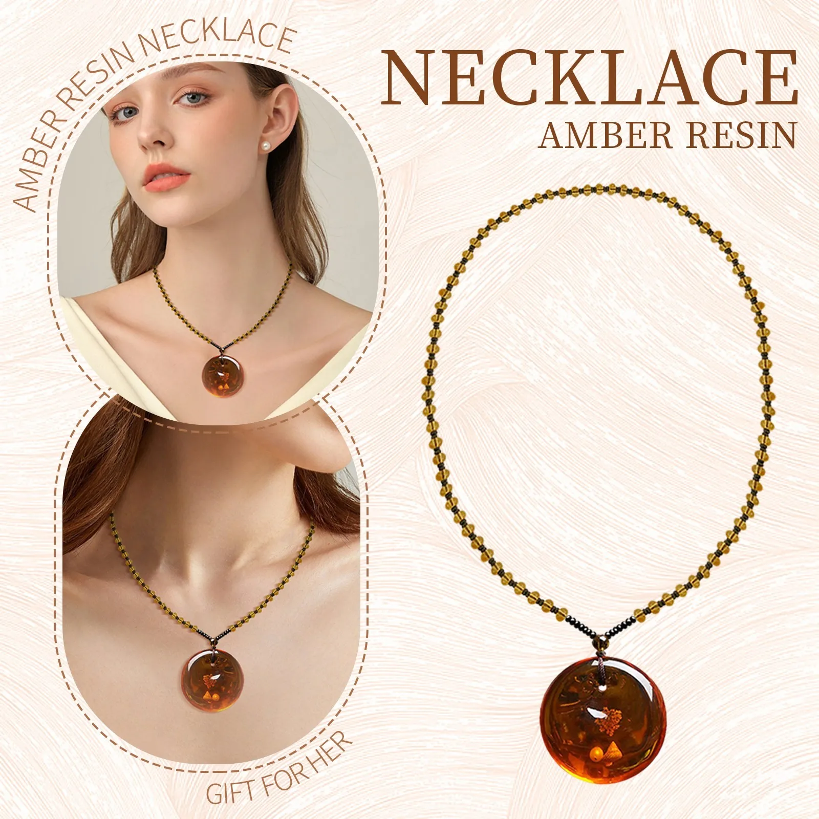 Natural Stone Amber Beeswax Pendant Women Chicken Oil Yellow Beeswax ...