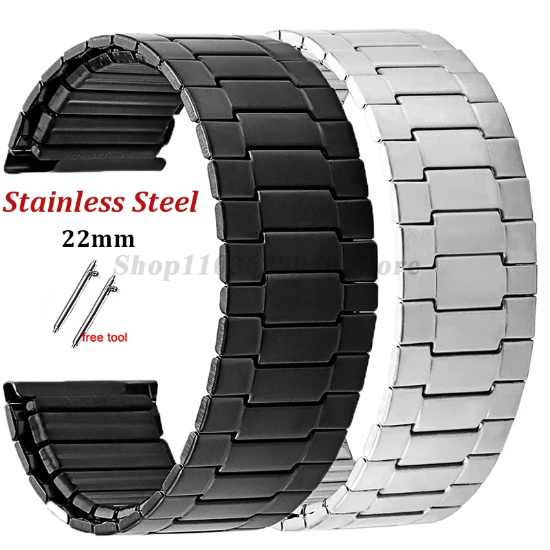 Elastic-Stainless-Steel-Straps-22mm-for-Seiko-for-Huawei-for-Omega ...