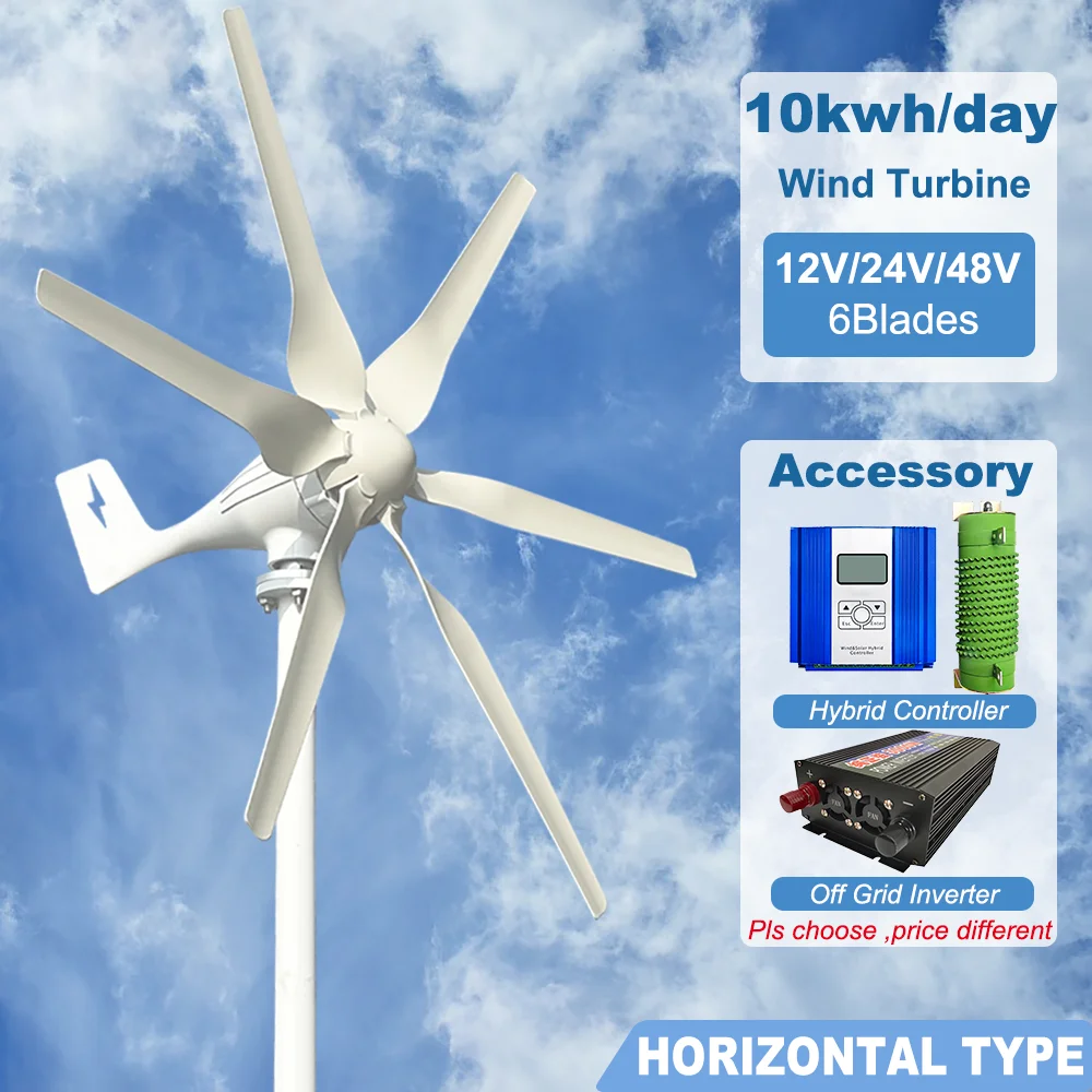 10KWH-Day-System-Horizontal-Wind-Turbine-Generator-1000W-12V-24V-48V ...
