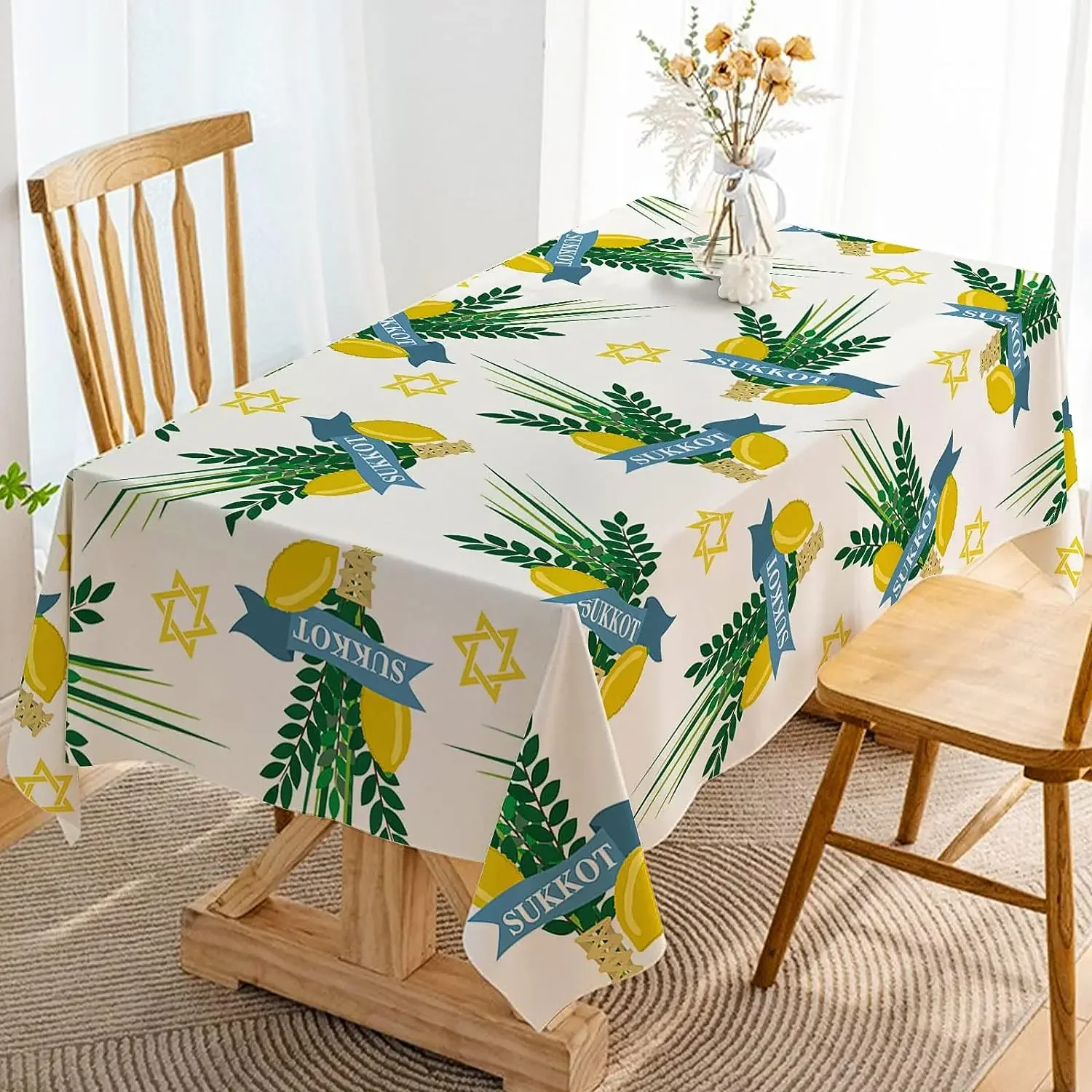 Sukkah-Rectangle-Tablecloth-Jewish-Sukkot-Holiday-Party-Decorations ...