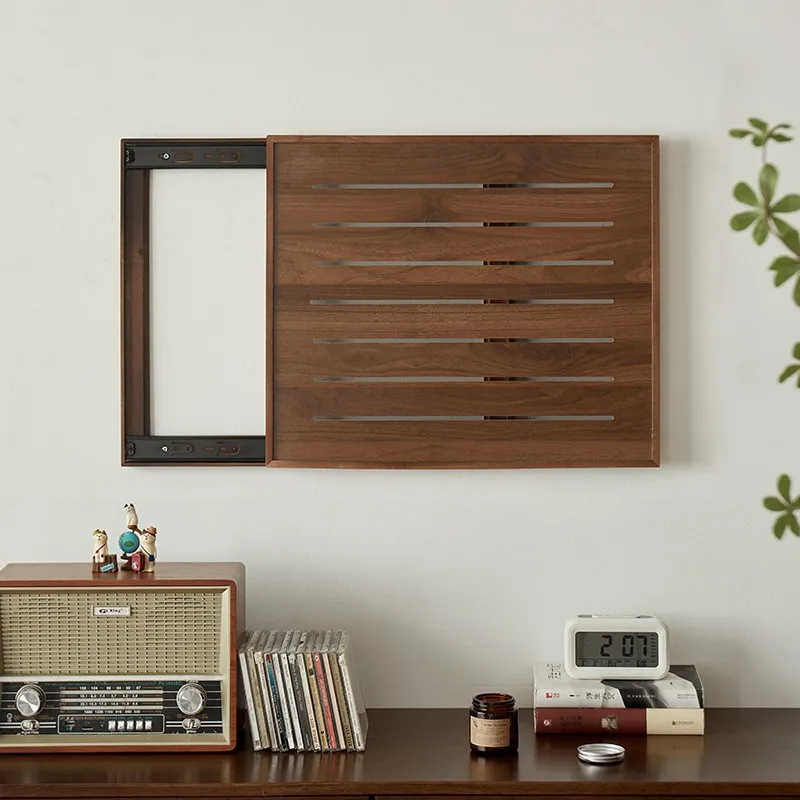 Solid Black Walnut Electrical Cabinet Cover Art Panel with Cable ...