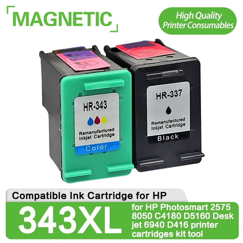 NEW-Compatible-for-HP343-337-Ink-Cartridge-for-HP-Photosmart-2575-8050 ...