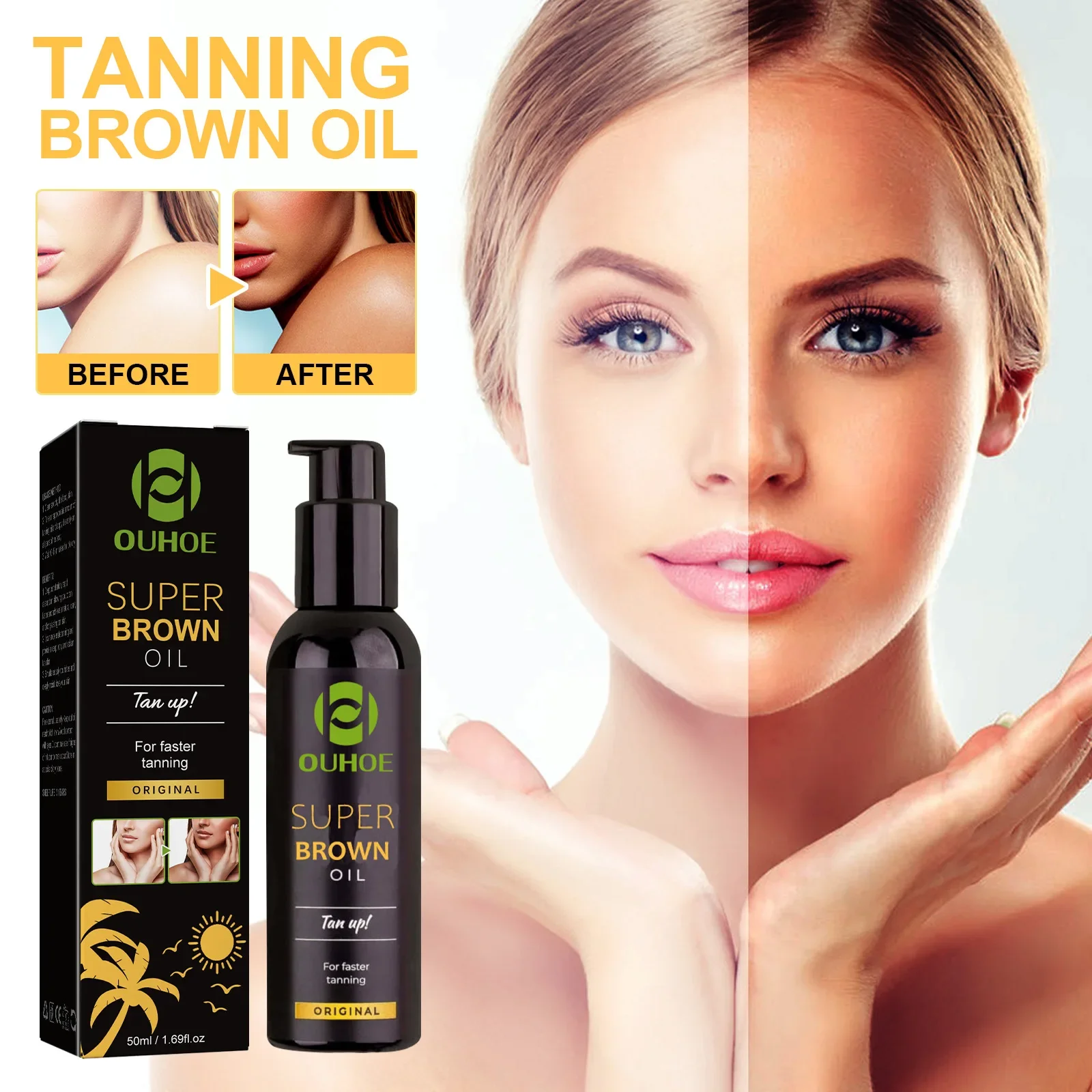 Body-Quick-Tanning-oil-Create-A-Natural-Summer-Tan-Bronzer-In-Sun-free ...