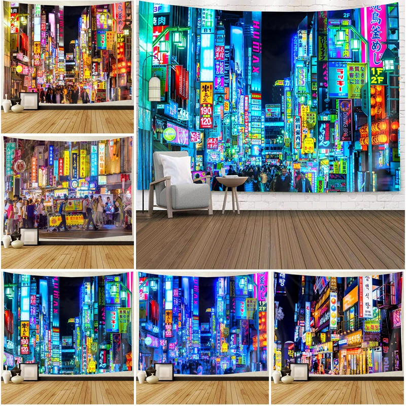 Japan Tokyo Shinjuku Shopping Street Neon Light Alley Living Room ...
