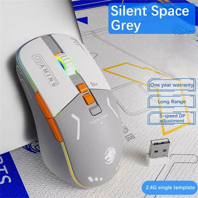 Eweadn G308 Wireless Bluetooth Mouse 2.4g Rgb Light Mute Mice Game ...