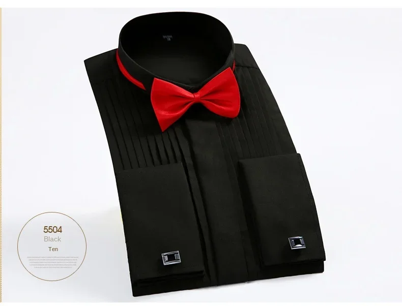 Camisa-Jacquard-branca-manga-longa-masculina-roupa-de-est-dio-gola-gola ...