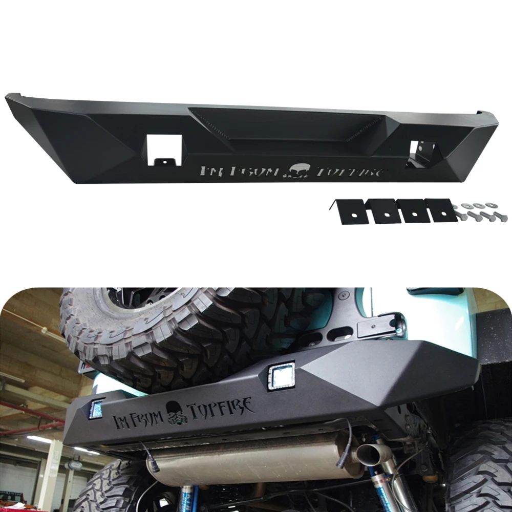 Rear Bumper Blade Warriors Style with 2 LED Lamp for Jeep Wrangler JK ...