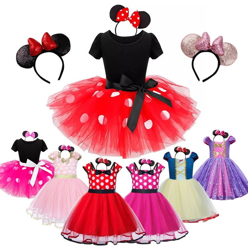 Girls Cosplay Cartoon Costume Kids Summer Fancy Polka Dot Dress ...