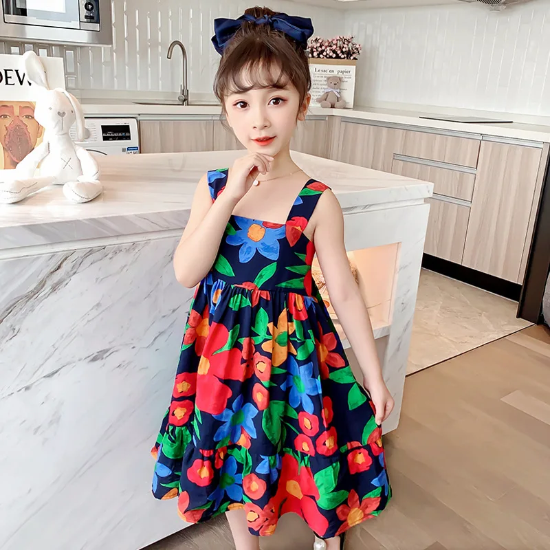 Girls Dresses Summer Children Floral Dress 4 6 7 8 9 10 12 Year Casual ...