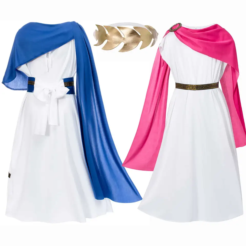 Kids Girls Boys Grecian Toga Costume Ancient Greek Mythos Philosopher ...