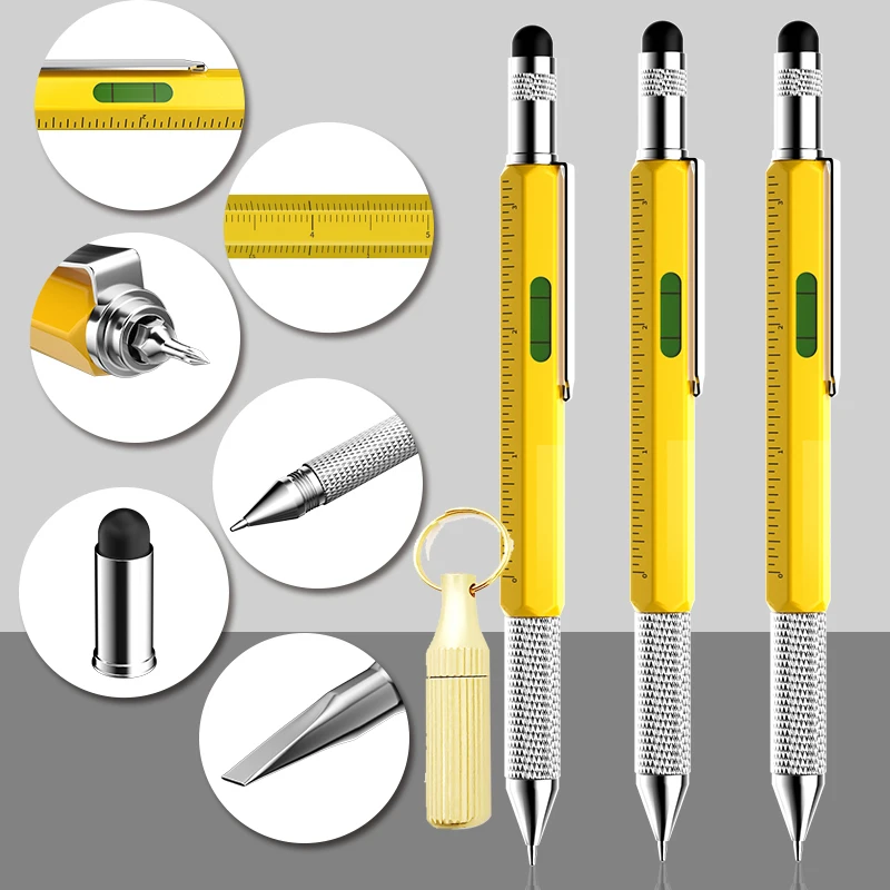6-In-1-Multifunctional-Tool-Pen-Scale-Level-Gauge-Screwdriver-Capacitor ...