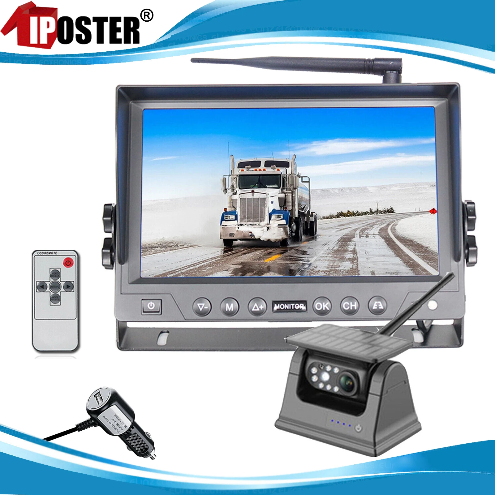 iPoster-Digital-Wireless-9-Inch-IPS-Car-Rear-View-QUAD-Monitor-DVR ...