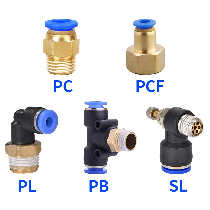 20-50-pcs-Pneumatic-Air-Connector-Fitting-PC-PCF-SL-PB-PL-Hose-Fittings ...