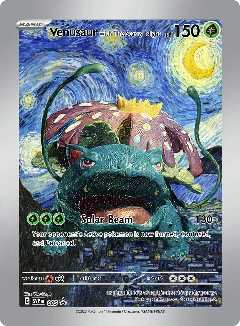 Pikachu Van Gogh Museum Collection Cards DIY Classic Single Card Game ...