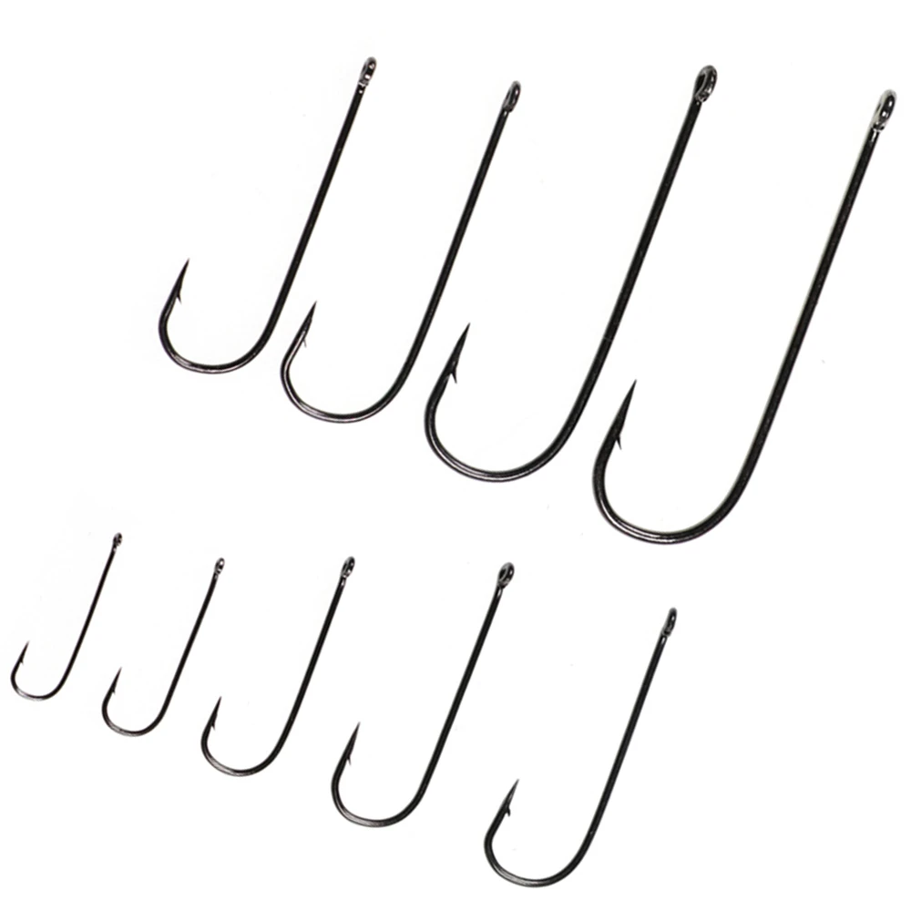 50pcs Aberdeen Long Shank Fish Hook Saltwater Fresh Water Fishing Hooks ...