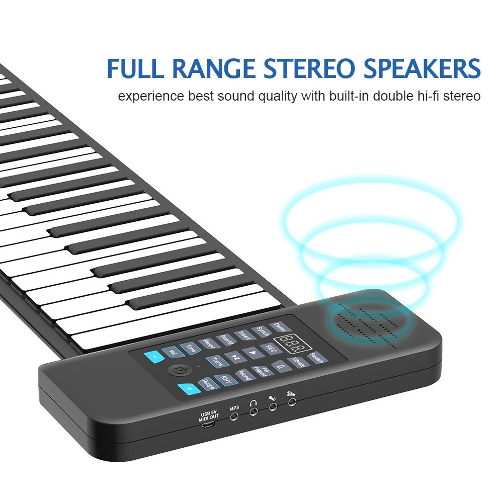 Digital Piano 88 Keyboard Foldable Roll Up Piano Music Kids Musical ...