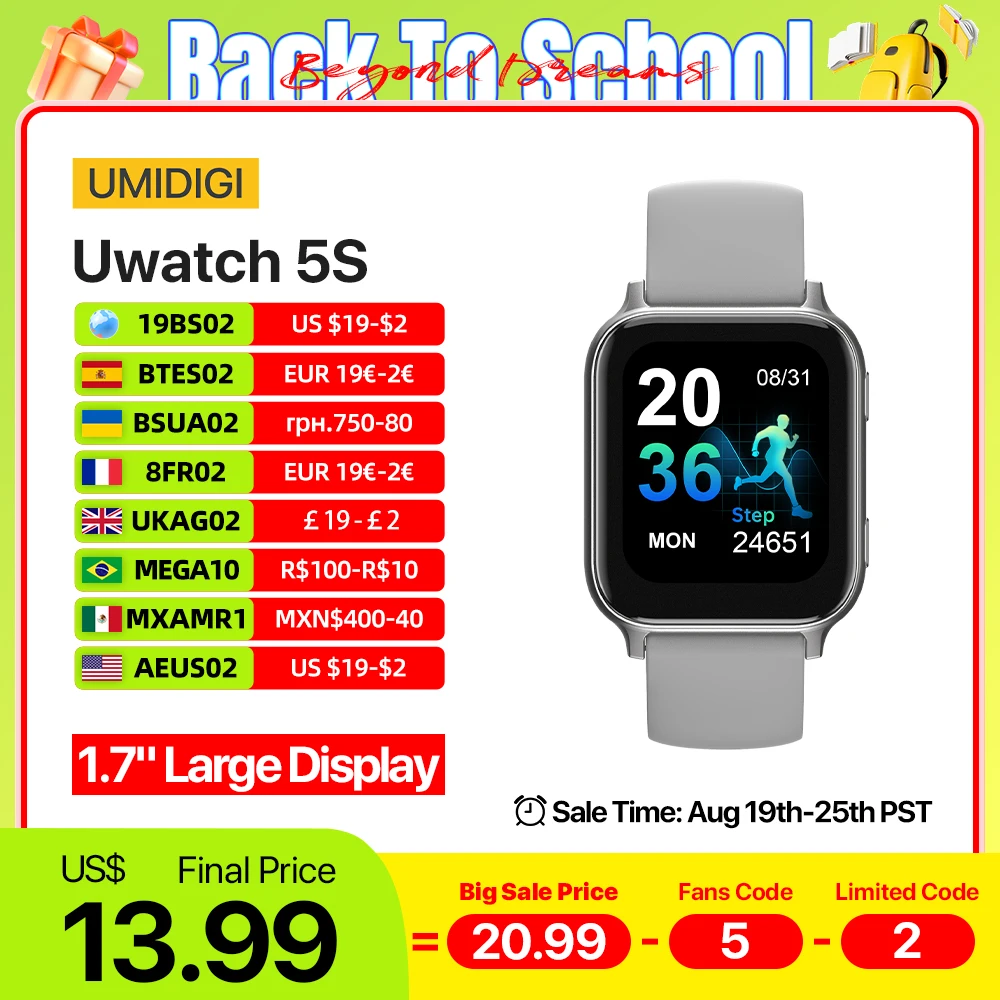 UMIDIGI-Uwatch-5S-Bluetooth-Smart-Watch-1-7-5ATM-Waterproof-SmartWatch-Fitness-Heart-Rate-Blood ...