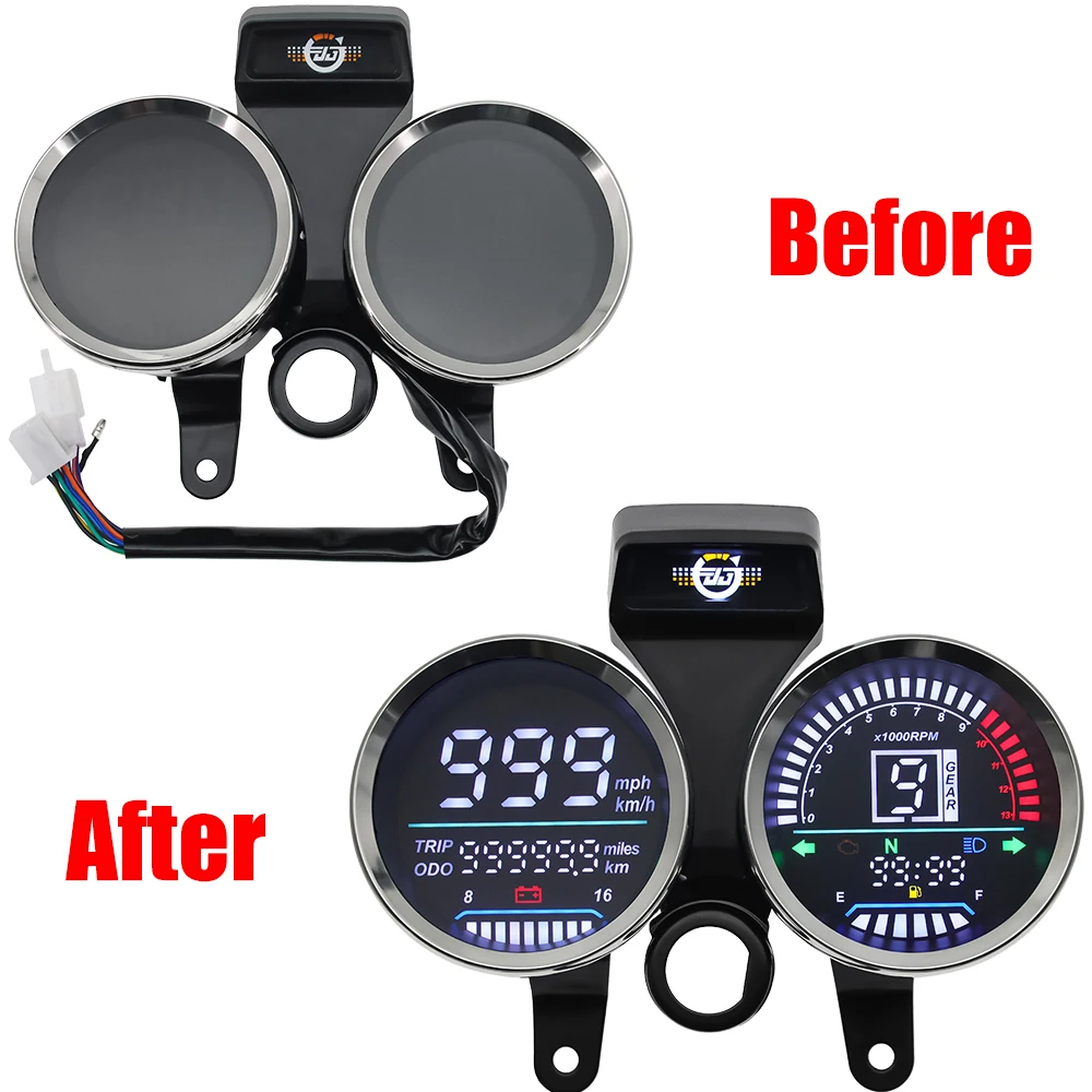 For Suzuki GN 125 LED Digital RPM Odometer Speedometer Gauge Waterproof ...