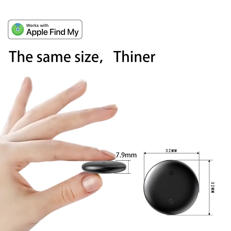 2PCS-black-Smart-Airtag-Air-Tag-Wireless-Tag-For-Apple-Find-My-APP-Anti ...