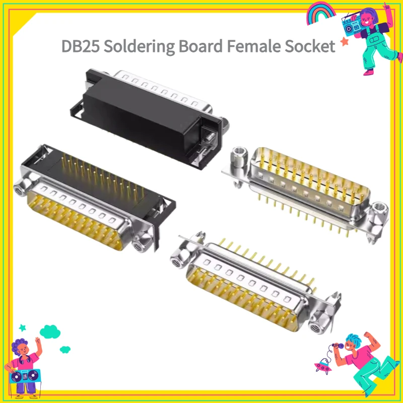 1Pcs Industrial DB25 Soldering Board Female Socket DR25 Bent Foot 90 ...
