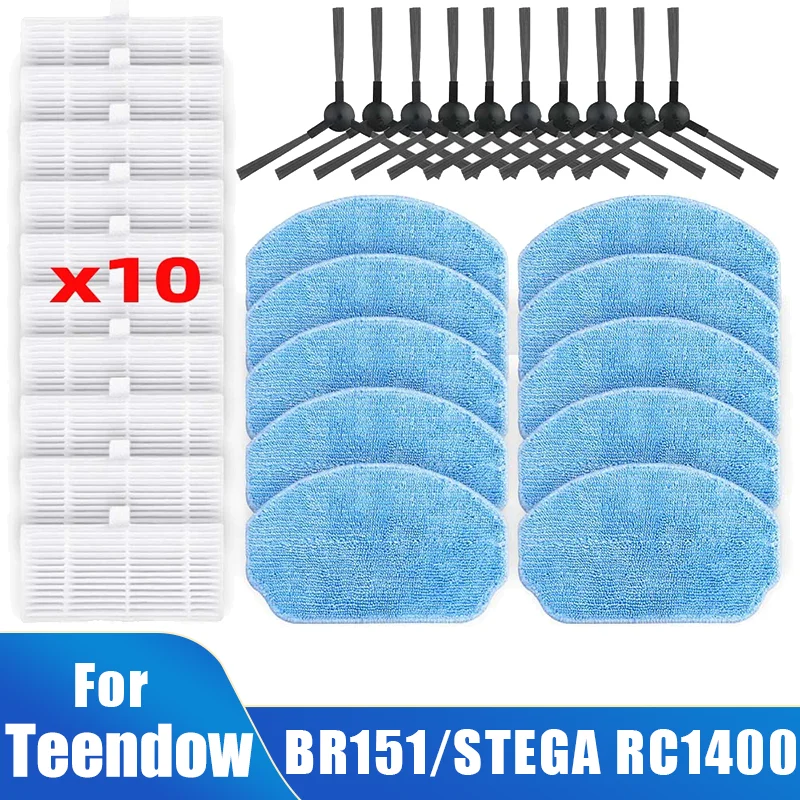 For Teendow BR151 Vacuum Robot Accessories, Side Brush Mop Cloth HEPA ...