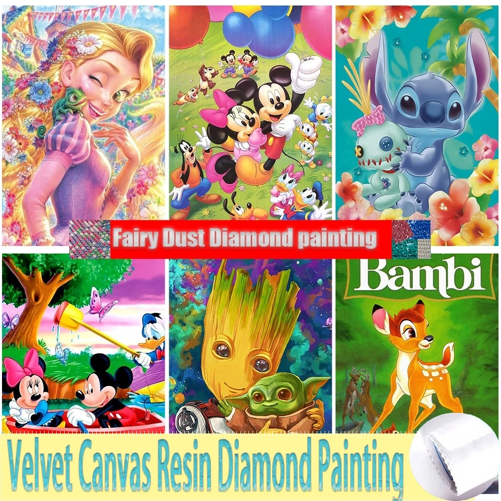 Disney-Cartoon-Groot-Bambi-5d-Fairy-Dust-Diamond-Painting-Animal-Resin ...