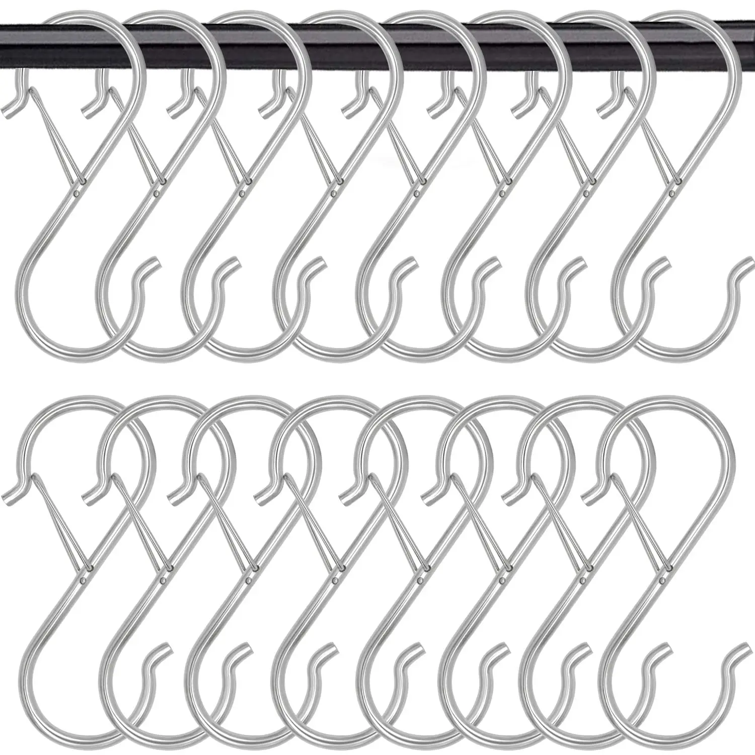 48 Pack S Hooks for Hanging, 3.5 inch Heavy Duty S Hooks with Safety ...
