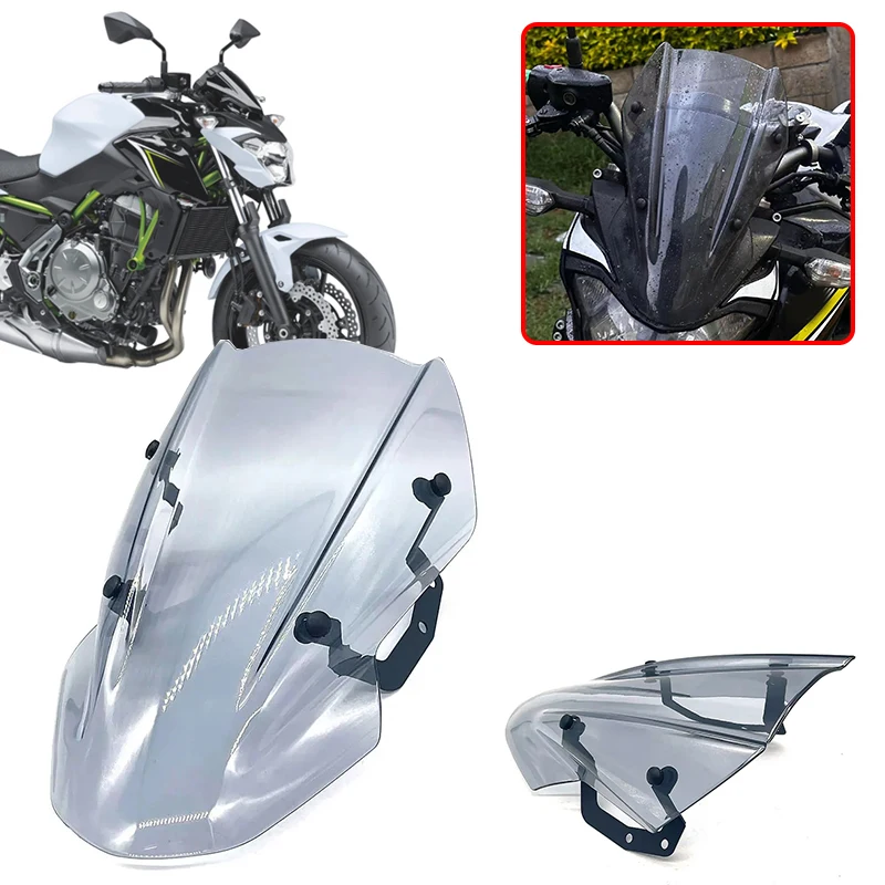 Fit-For-Kawasaki-Z-650-2017-2018-2019-Motorcycle-WindScreen-Windshield ...
