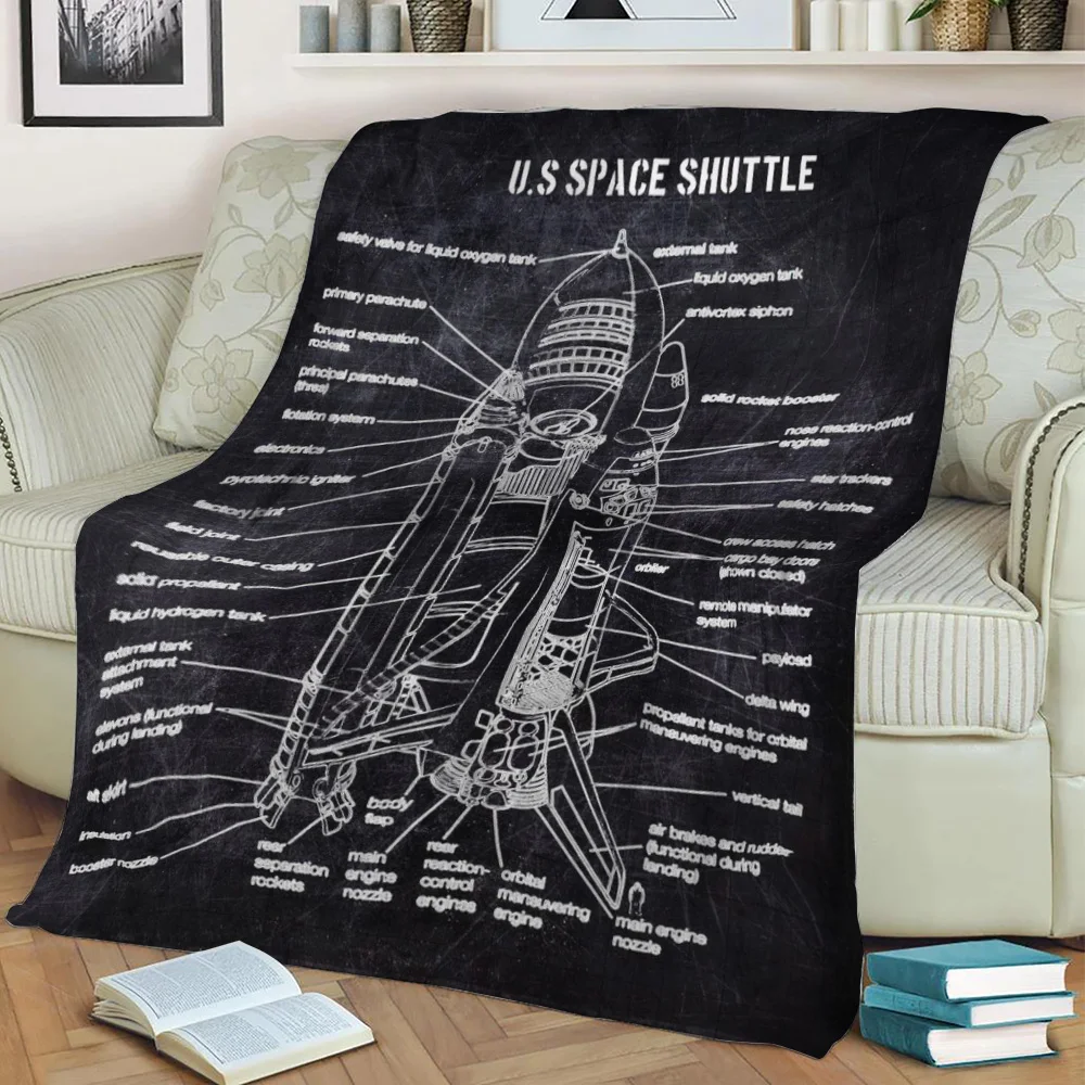 us-space-shuttle-Anime-Blanket-Mat-Soft-Bedspread-Beach-Warm-Travel ...