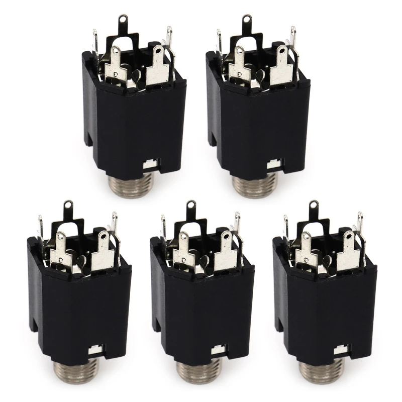 Stereo-Socket-Panel-Mount-Jacks-Plug-Stereo-5-Pin-6-35MM-for-Mic-5-pin ...