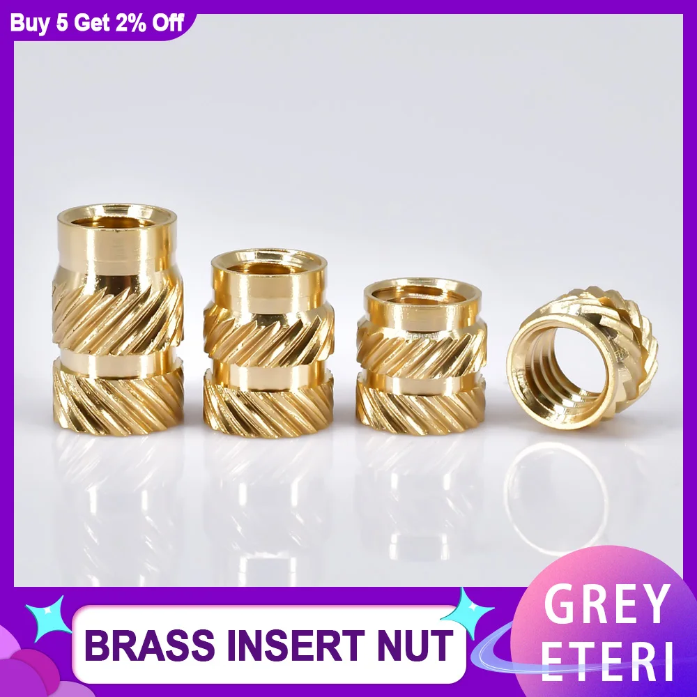 1/4 2-56 4-40 6-32 8-32 10-32 Hot Melt Heat Brass Copper Insert Nut ...