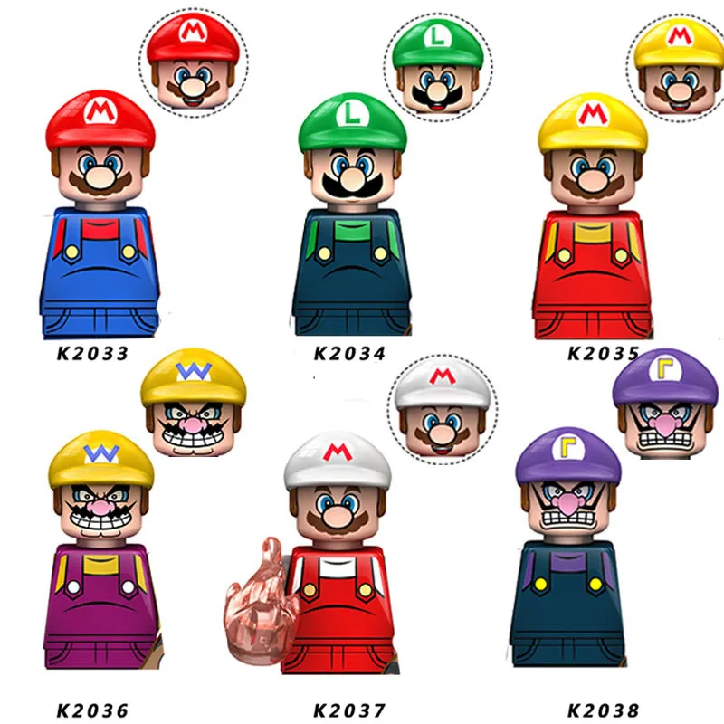 KDL805-Super-Mario-Bros-Mini-Building-Blocks-Anime-Figure-Luigi-Waluigi ...