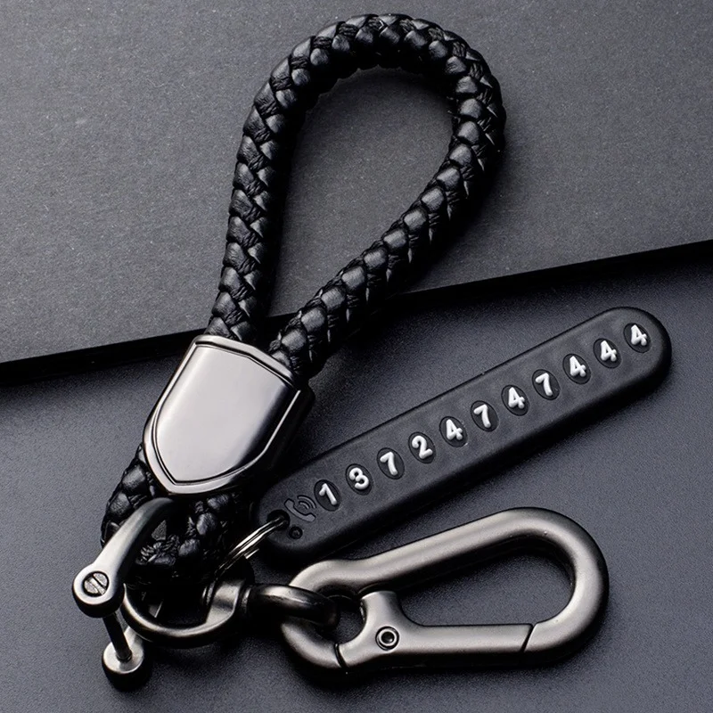 Anti-lost Keychain Pendant Key Holder With Phone Number Strip Weave ...