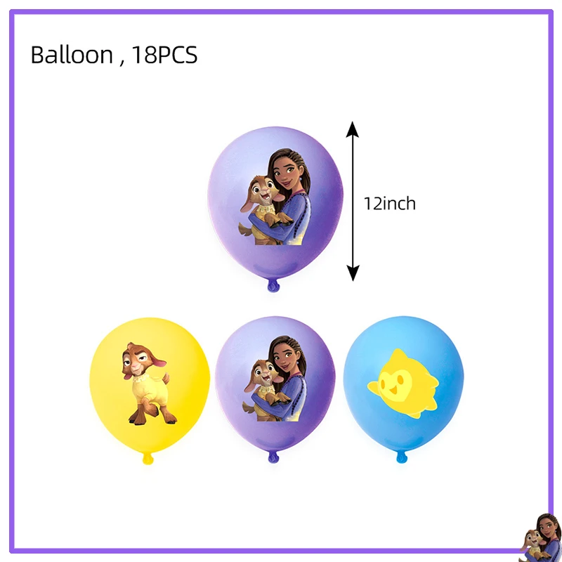 Decoración de fiesta de cumpleaños de Disney Wish para niñas, vajilla ...