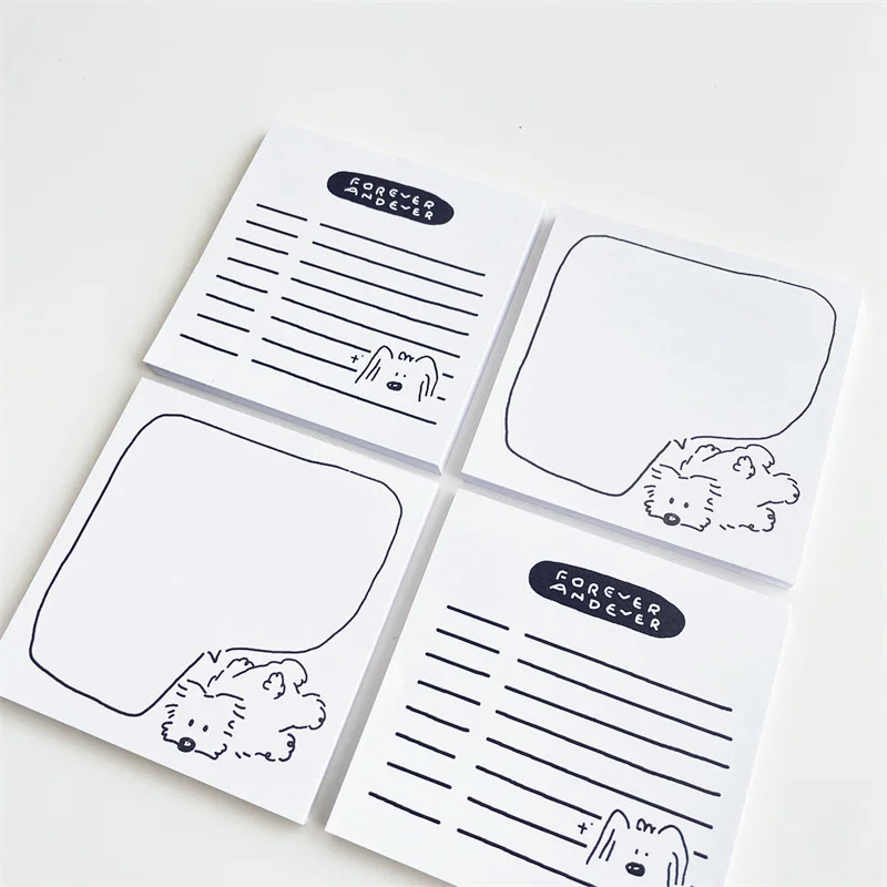 Ins-Cute-Brief-Strokes-Puppy-Memo-Pad-Black-White-Simple-Line-Kawaii ...