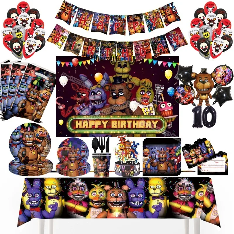 FNAF-Five-Nights-At-Freddys-Birthday-Party-Decoration-Kids-Shower ...