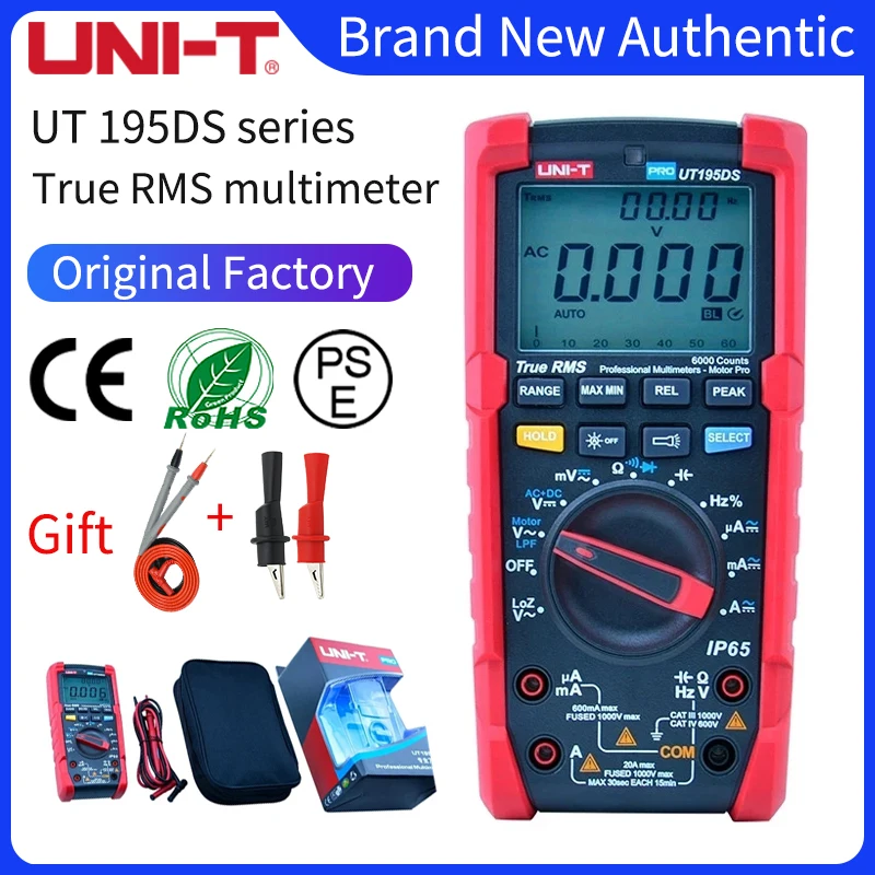 UNI-T-UT195E-UT195M-UT195DS-Professional-Multimeter-True-RMS-ACV-750V-5kHz-bandwidth-IP65-rating ...