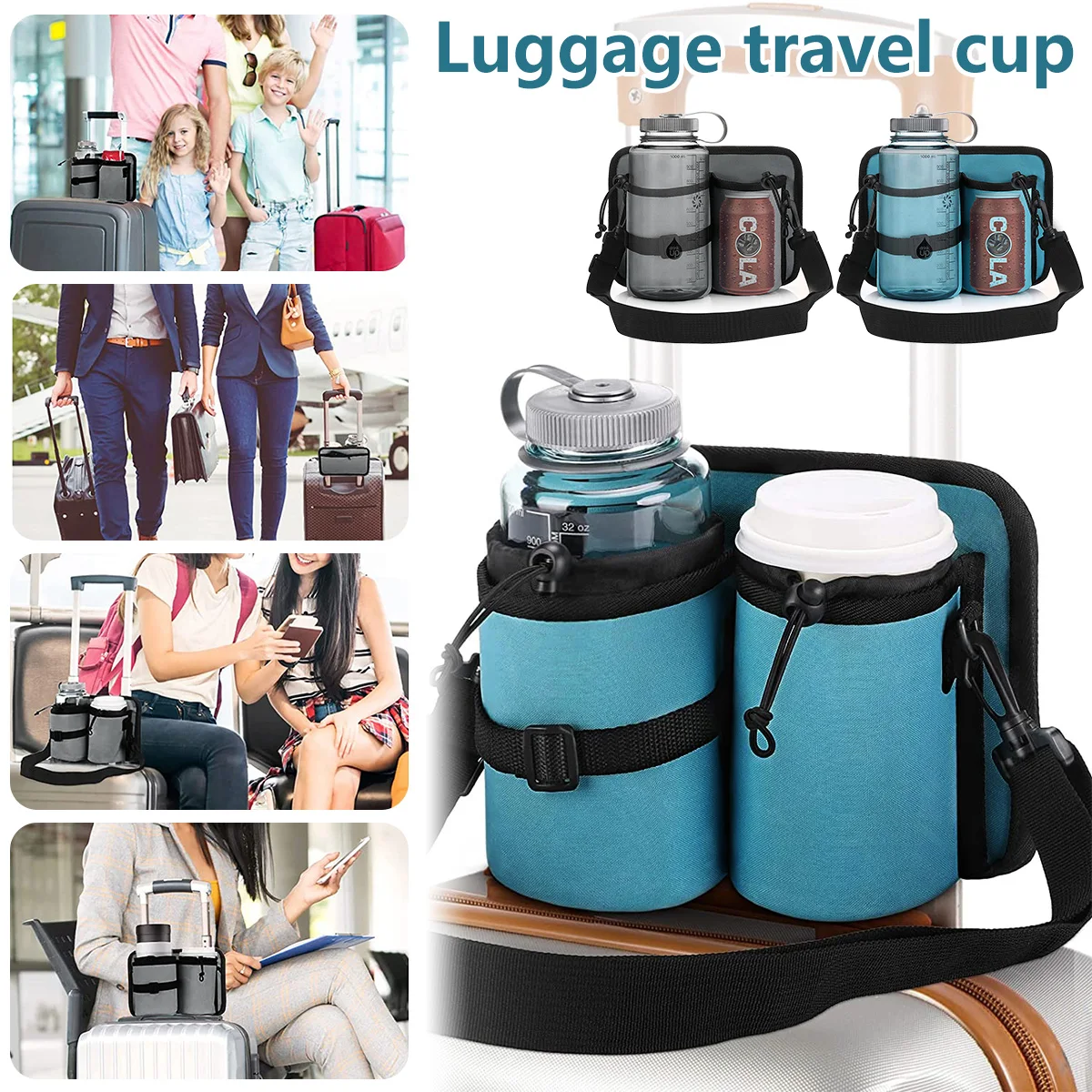 Luggage-Travel-Cup-Holder-Free-Hand-Drink-Caddy-2-Coffee-Mugs-Holder ...