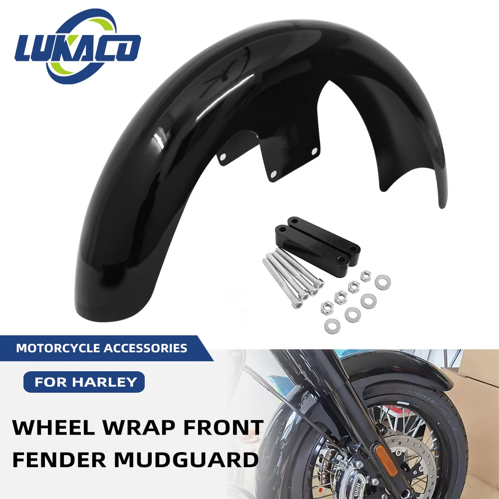 Motorcycle-21-Front-Fender-Mudguard-Wheel-Wrap-Black-Accessories-For ...