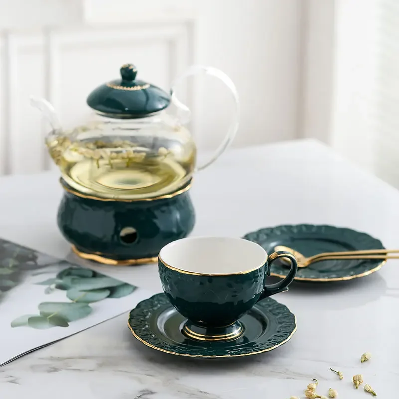 English-afternoon-tea-set-Nordic-light-luxury-crown-ceramic-glass-pot ...