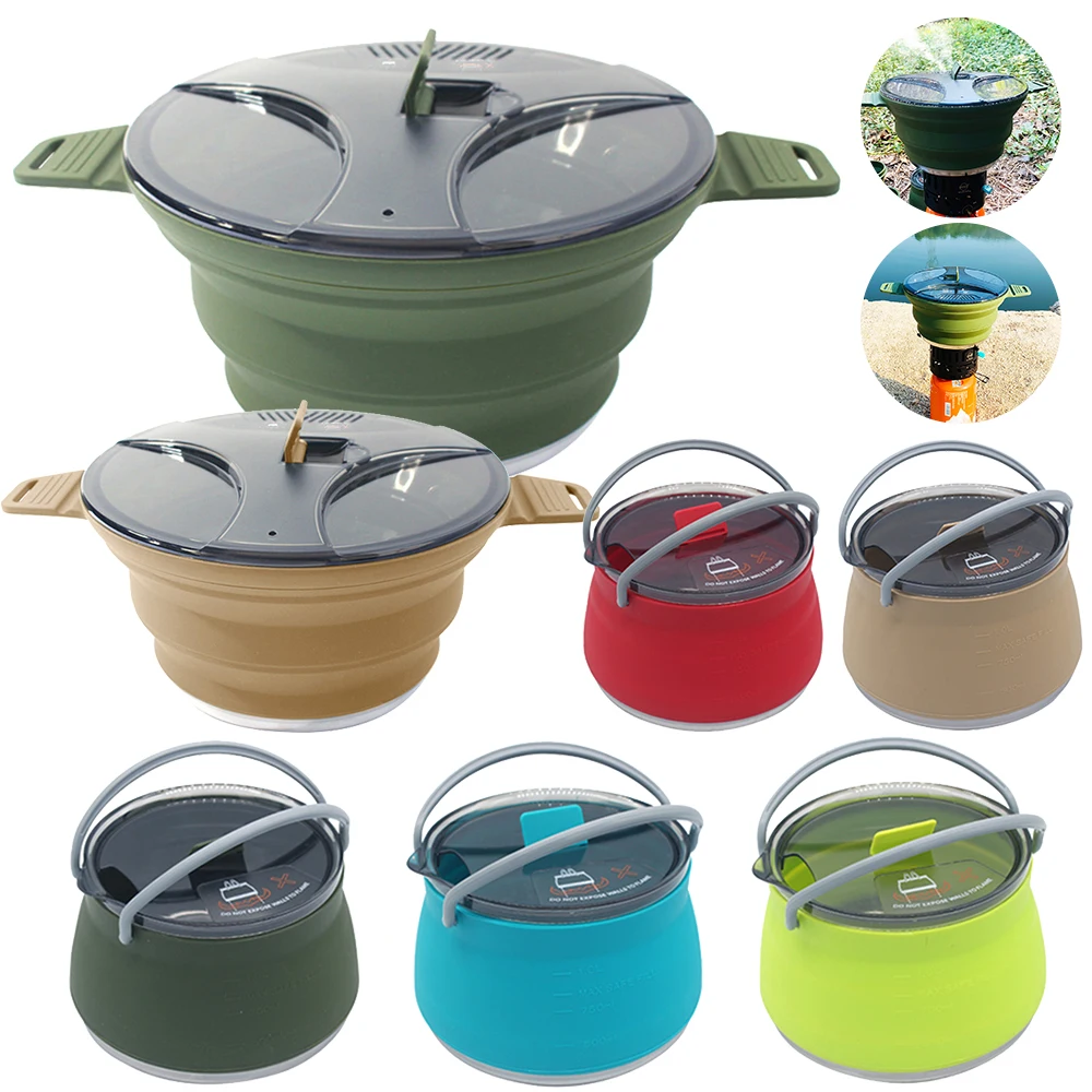 Outdoor-Silicone-Water-Kettle-Camping-Folding-Pot-Portable-Camping ...