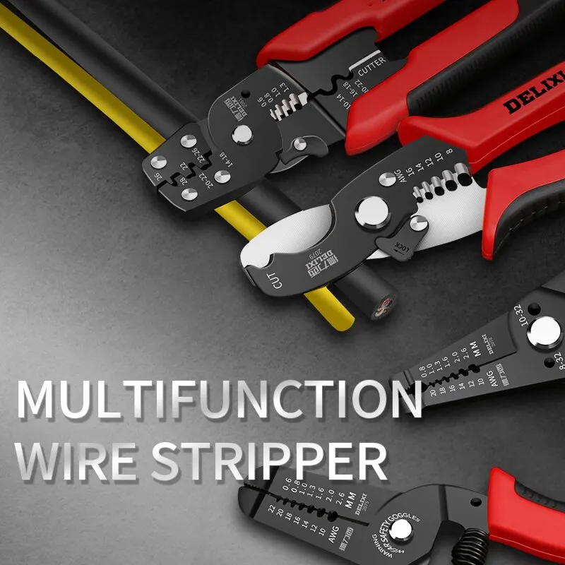 Wire-Stripper-Cutter-Multifunctional-TAB-Terminal-Crimping-Plier-Tools ...