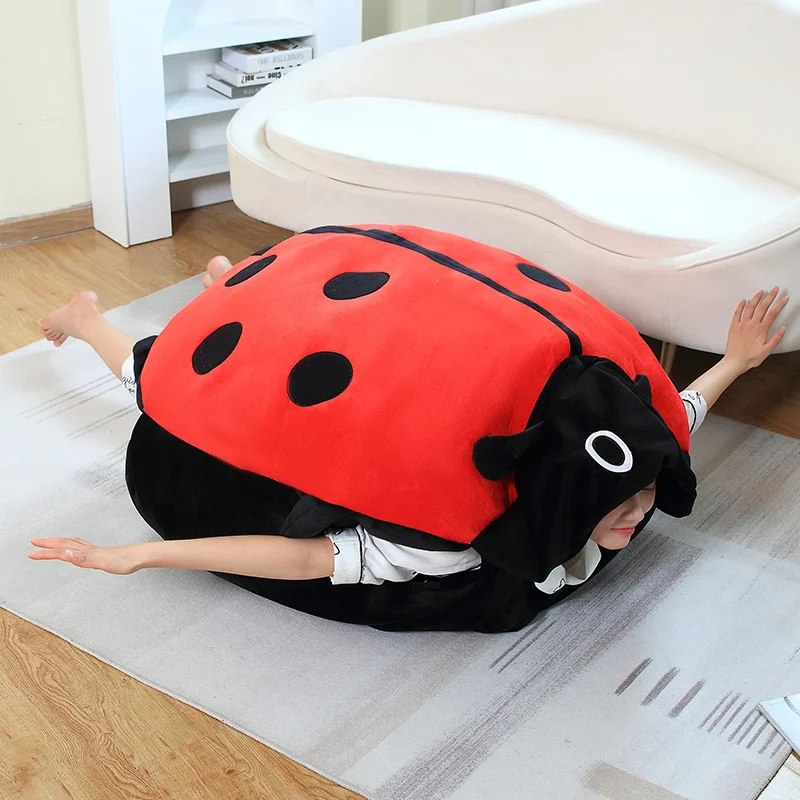 60/80/100cm Creative Beetle Plush Pillow Huge Size Ladybug Clothes ...