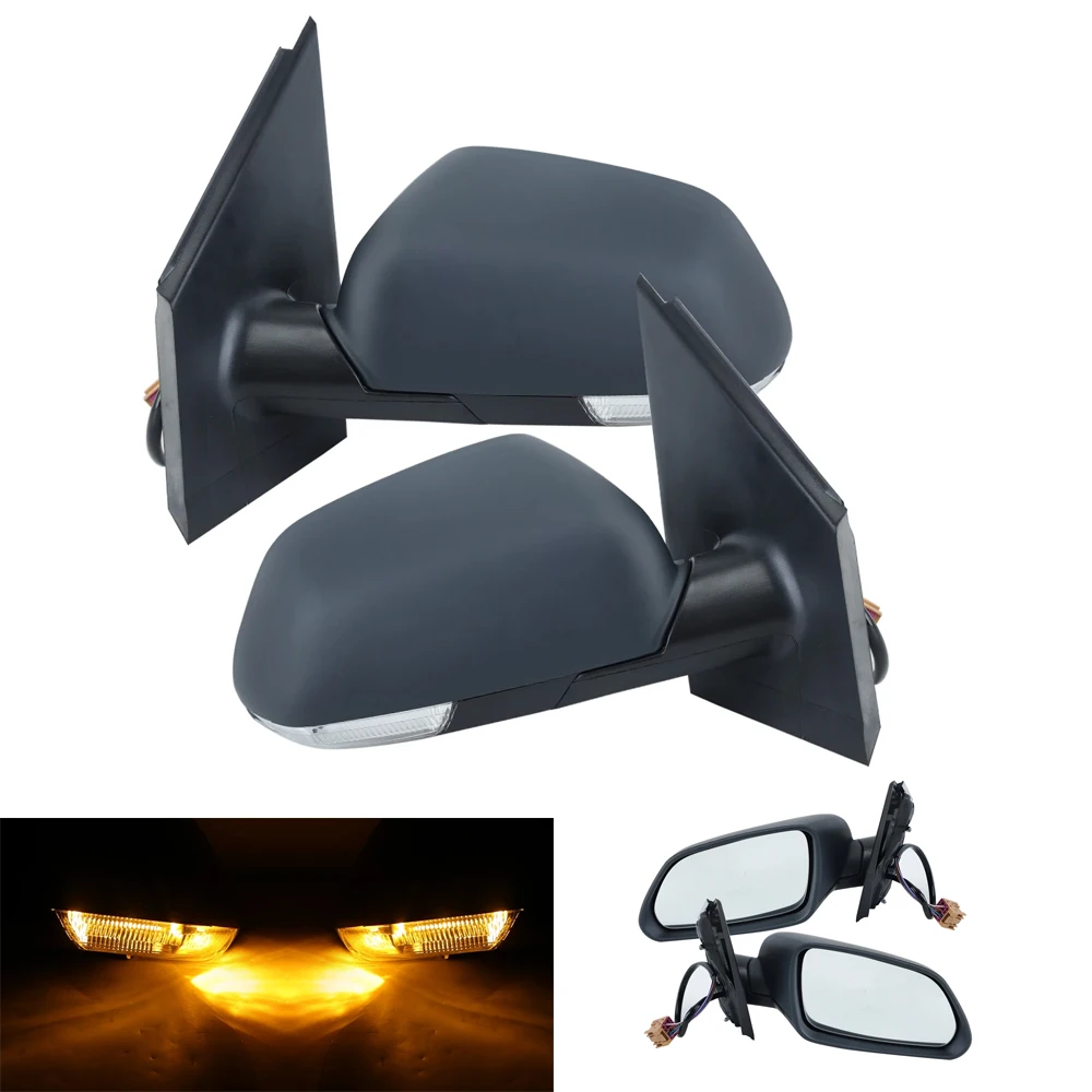 For-VW-Polo-Mk4-9N3-2005-2009-Door-Wing-Mirror-Manual-Cable-Black-side ...