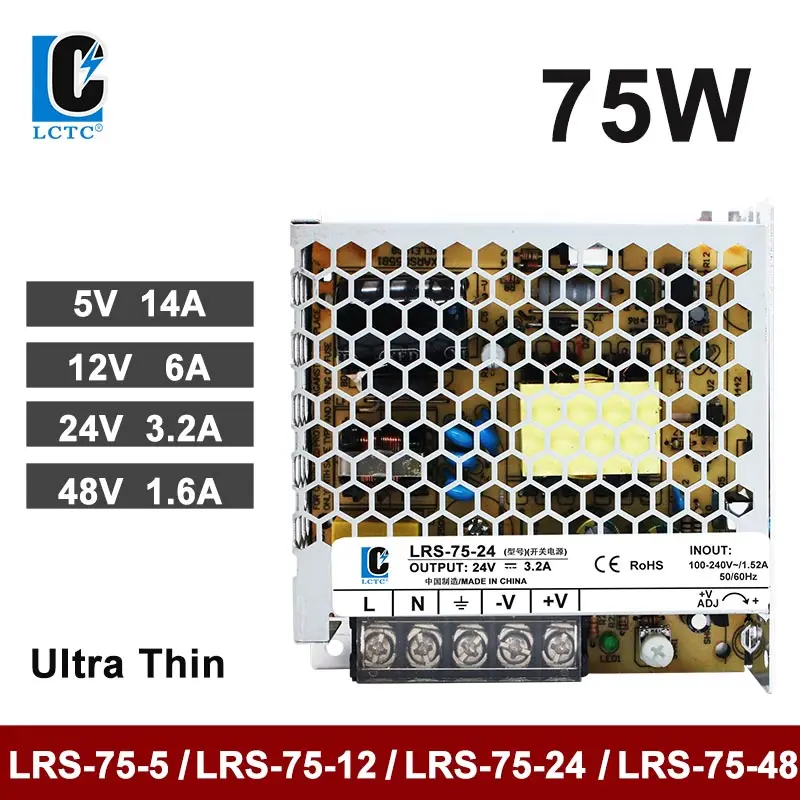 LRS-75-Thin-Power-Supply-75W-5-12-24-48V-Single-Output-Enclosed-Type ...